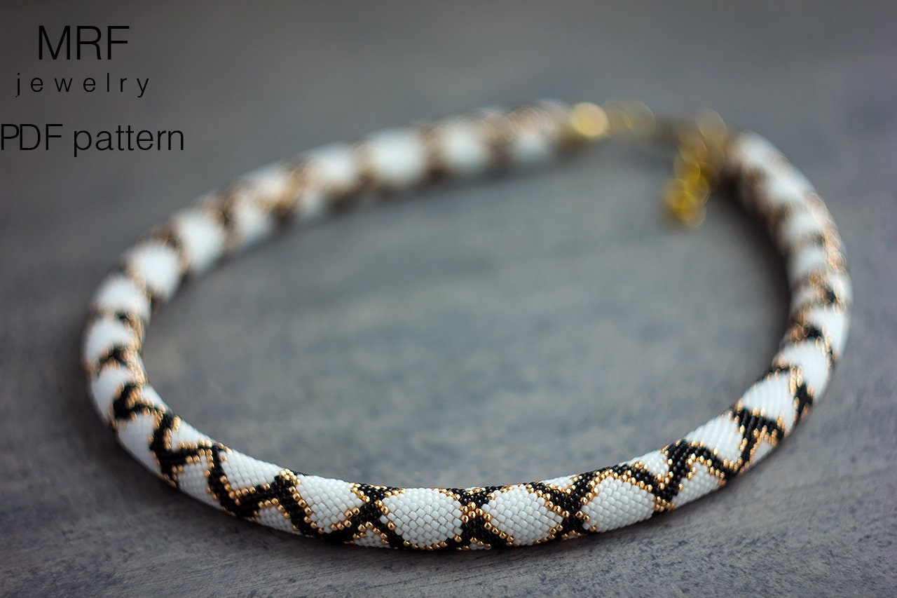 Pattern Bead Crochet Necklace PDF Pattern Python Pattern Snake Pattern ...