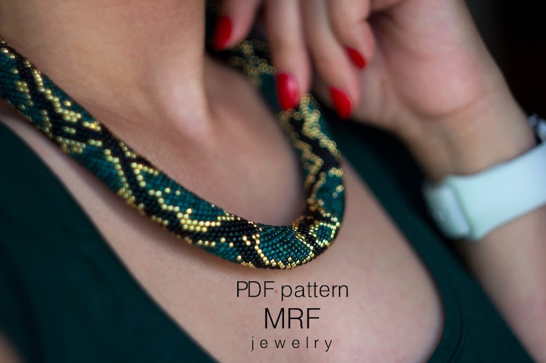 Bead Crochet Pattern Necklace PDF Pattern PNG Pattern Snake Pattern ...