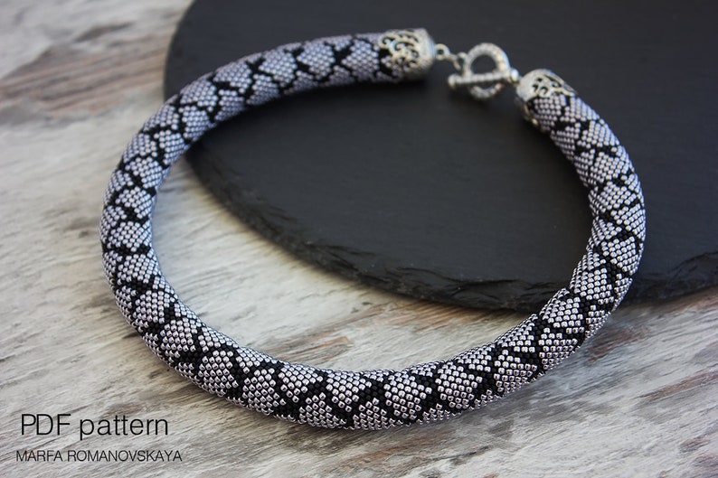 Pattern Bead Crochet Fish Scale Necklace PDF Pattern PNG Pattern Fish ...