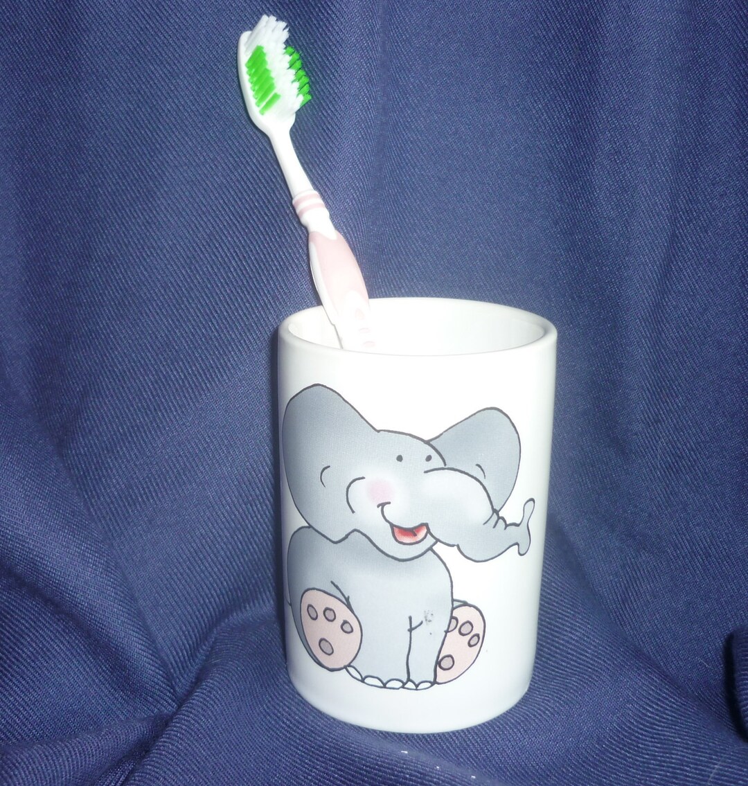 Toothmug, Toothbrush Cup Elephant, Girl, Boy, Tooth, Bathroom Deco ...