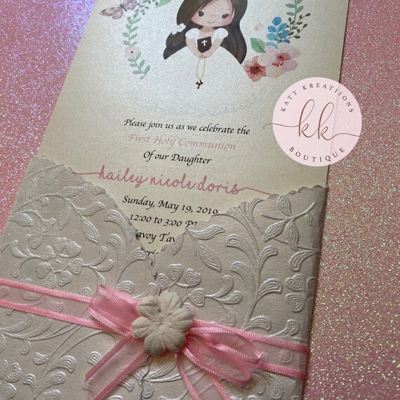 Handmade First Communion Invitations