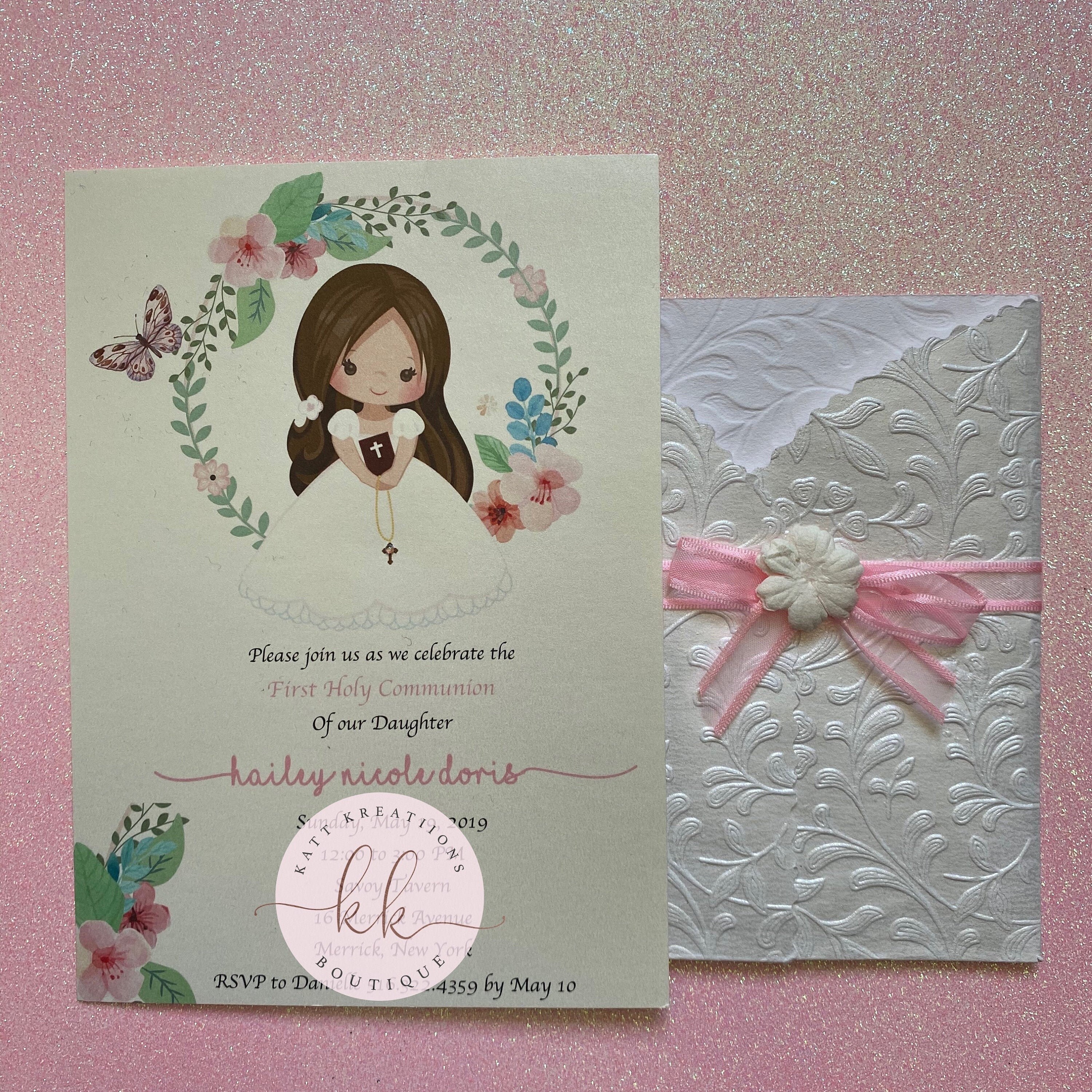 First Communion Invitations Handmade