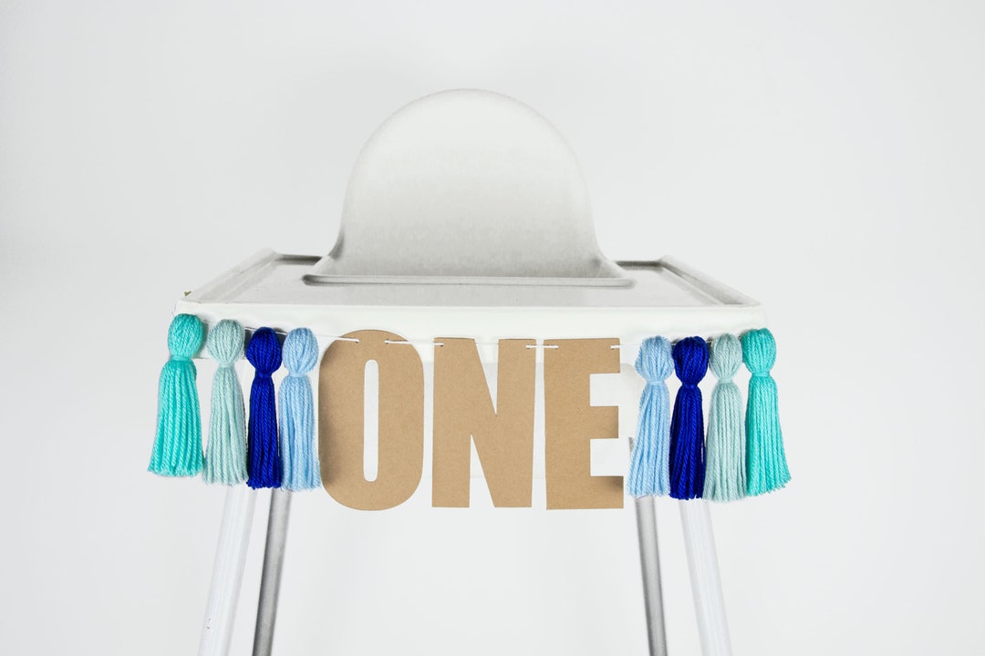 First Birthday Banner With Tassels, Party Hat, High Chair Garland ...
