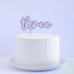 One-six 2-tone Acrylic Birthday Cake Topper - Purple - Etsy