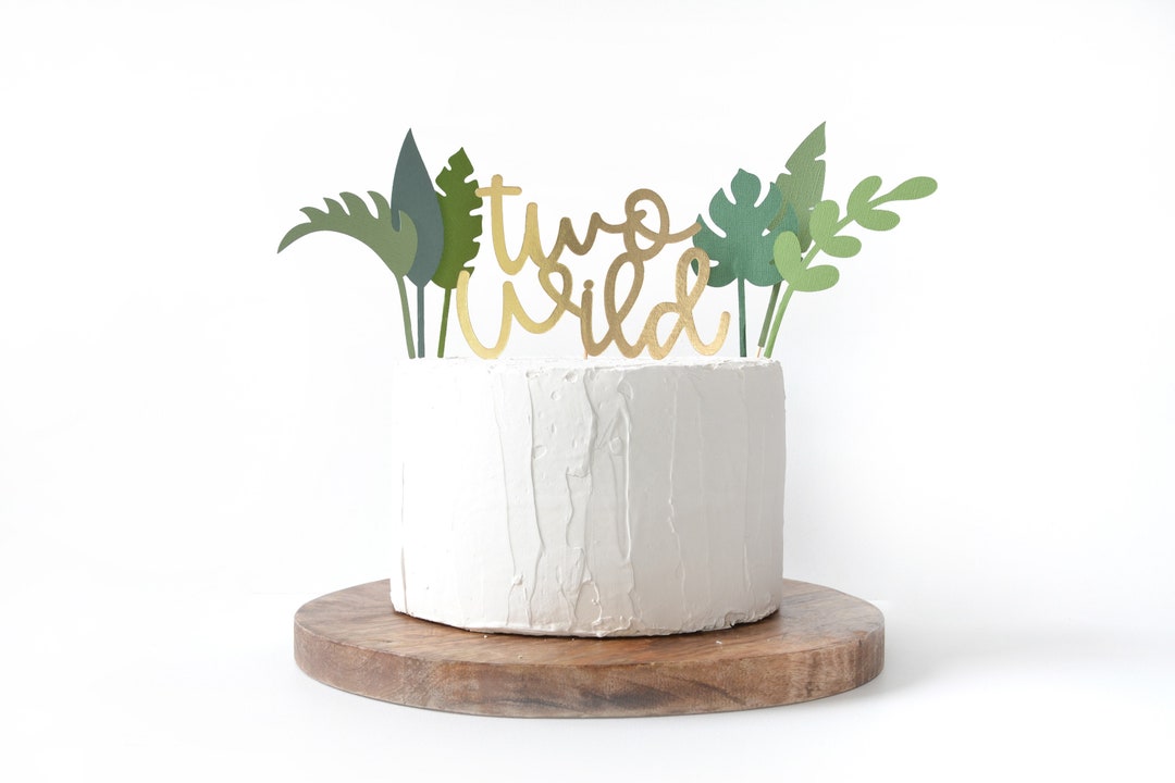 Two Wild Cardstock Cake Topper - Gold - Etsy