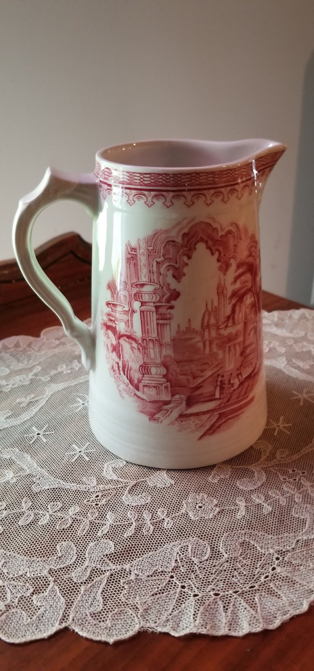J F Furnivals Castle Scenery Milk Pitcher Made in England - Etsy