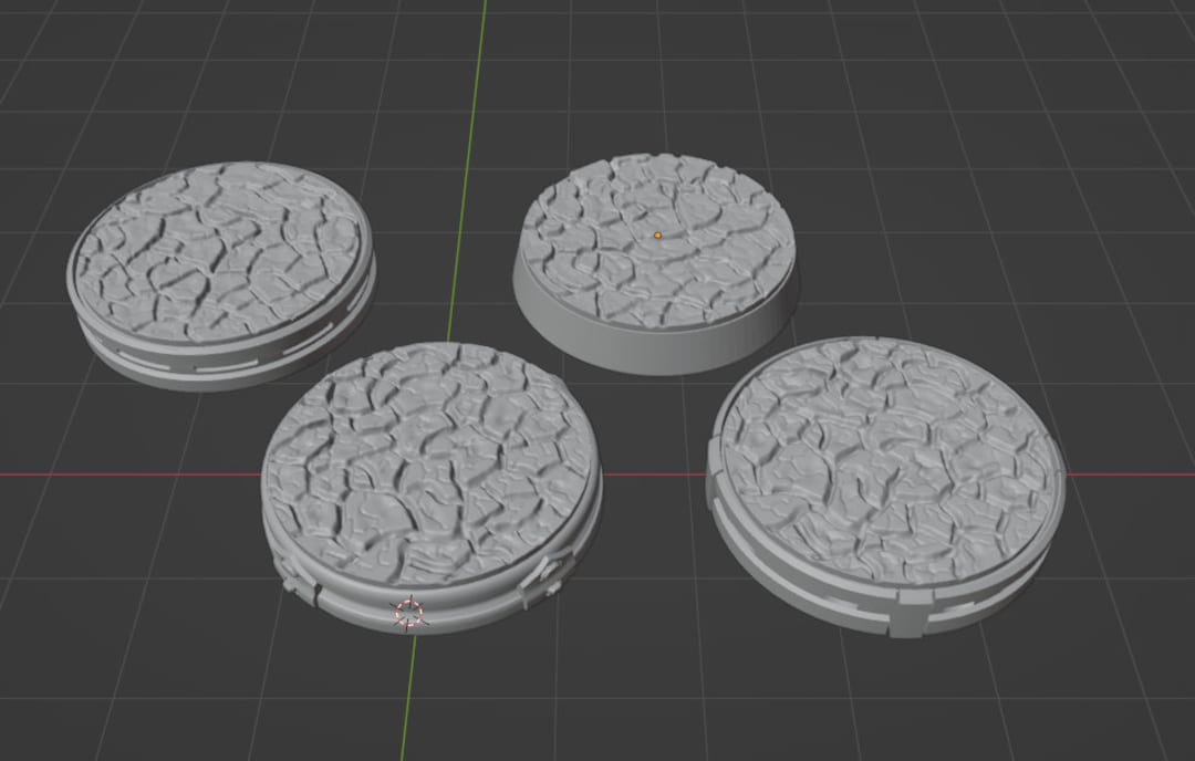 3D Printable 27/28 Cracked Earth Bases for Miniatures; Multiple Border ...