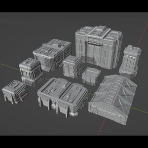 Stls (3D Print Files) for 9 Military Buildings Set for Alpha Strike and ...