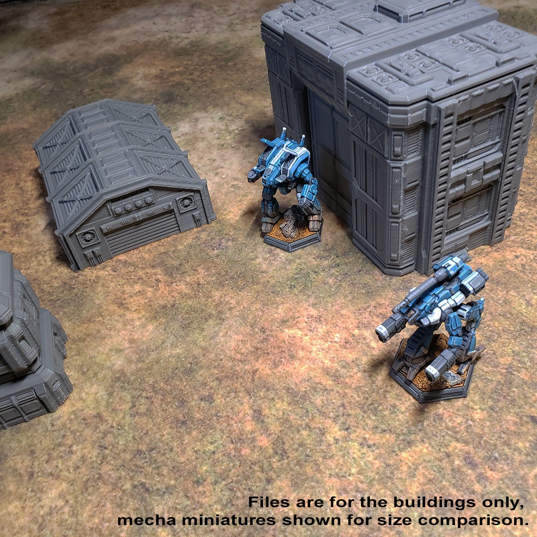 Stls (3D Print Files) for 9 Military Buildings Set for Alpha Strike and ...