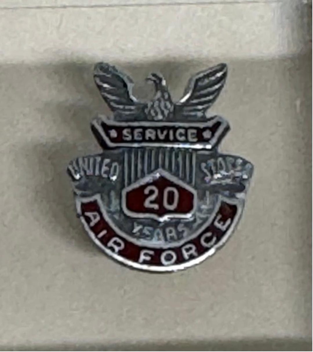 Vintage U.S. Air Force 20-year Service Pin – Sterling Silver & Enamel ...