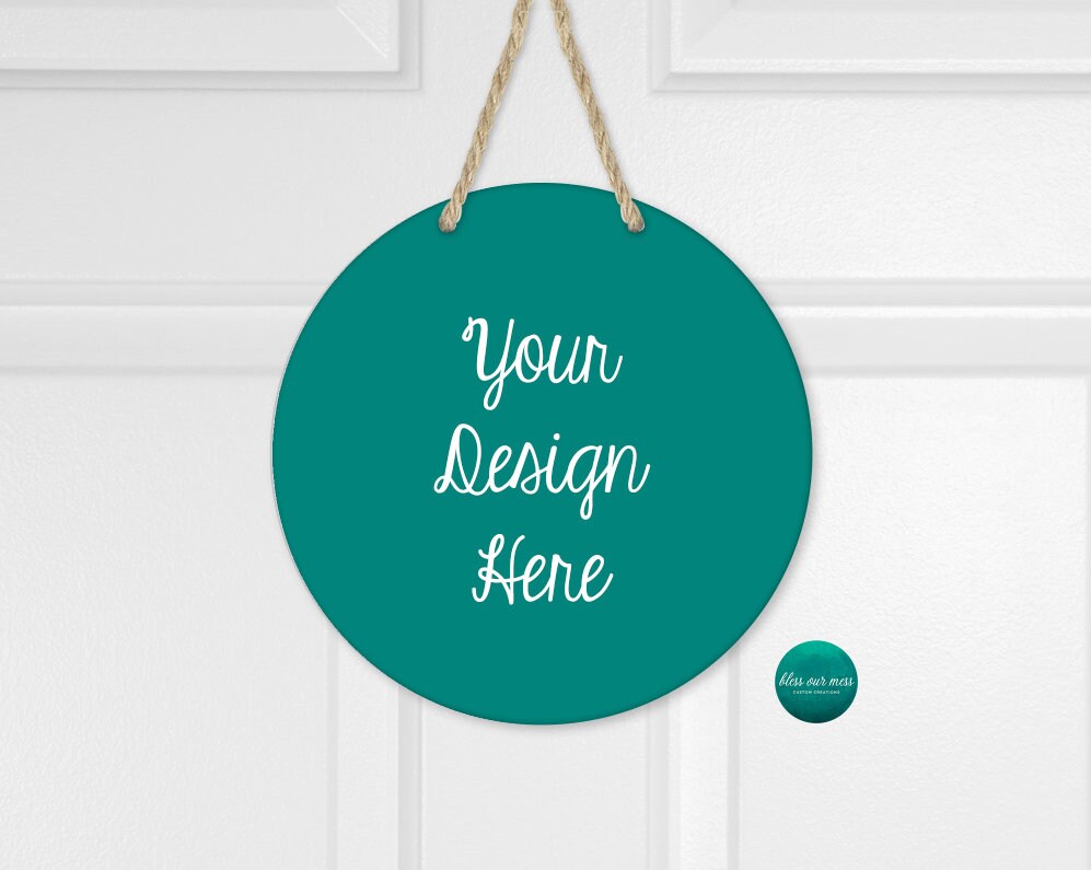 Custom Round Door Sign Front Door Sign Door Hanger Front | Etsy