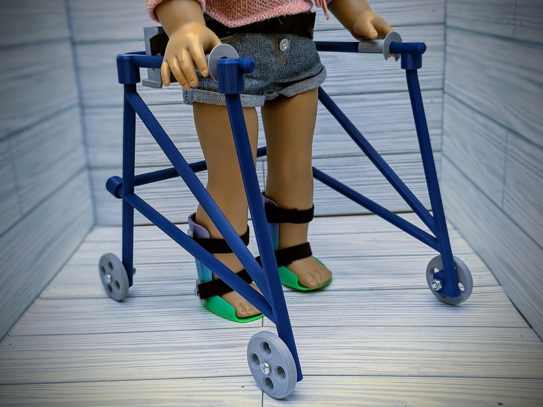 Blue 18-inch Doll Walker, Doll Gait Trainer, Doll Disability Walker ...