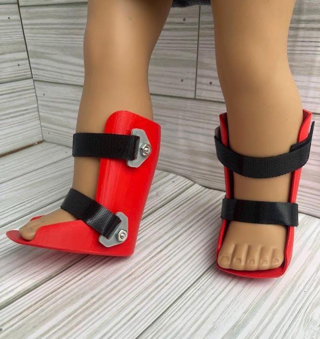 Red Doll Leg Braces; Doll Afos; 18-inch Doll Afos; Stuffed Animal Leg ...
