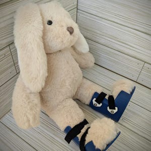 Stuffed Bunny With Blue Afos; Plush Animal With Afos - Etsy