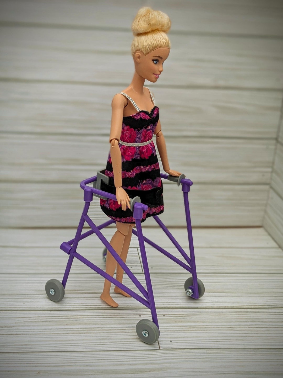 Purple Doll Sized Walker/gait Trainer, 1/6 Scale Walker, Posterior Doll ...