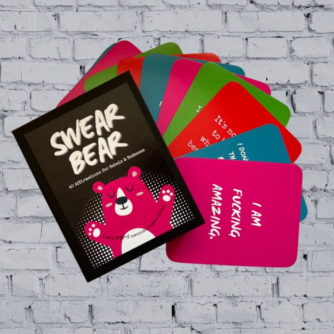 Swear Bear Affirmation Cards/ Affirmation Cards for Adults / Sweary ...