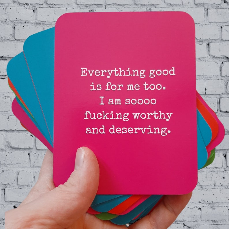 Swear Bear Affirmation Cards/ Affirmation Cards for Adults / Sweary ...