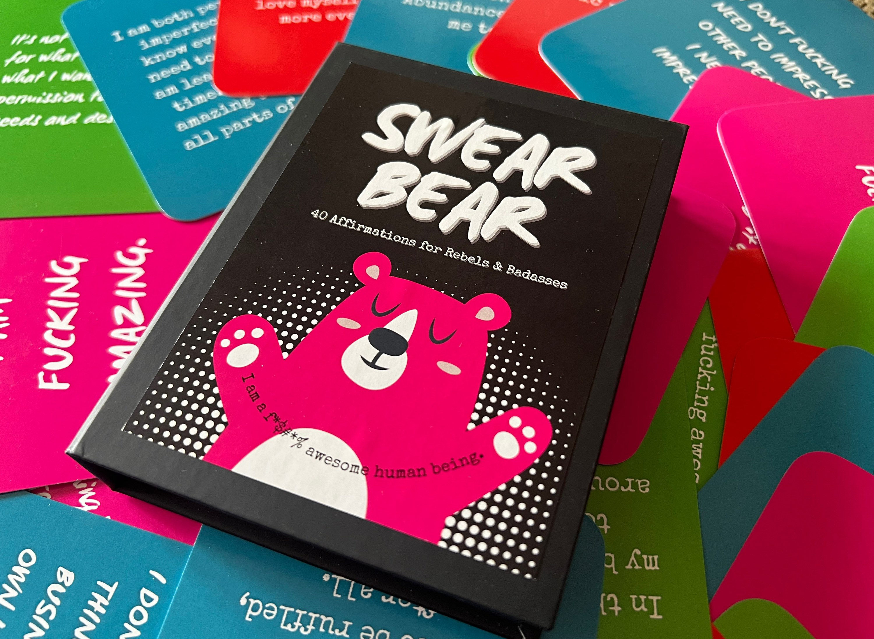 Swear Bear Affirmation Cards/ Affirmation Cards for Adults / Sweary ...