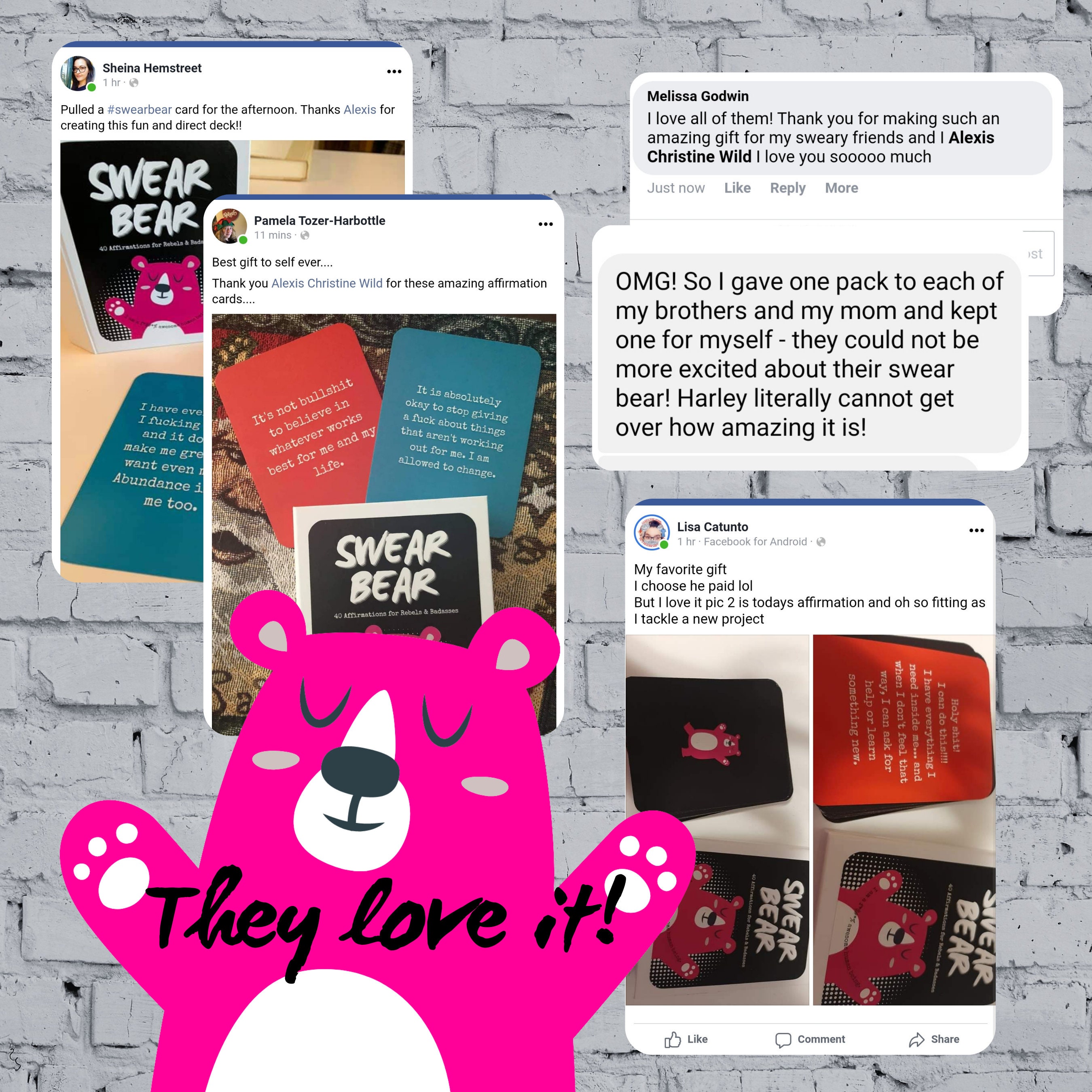 Swear Bear Affirmation Cards/ Affirmation Cards for Adults / Sweary ...