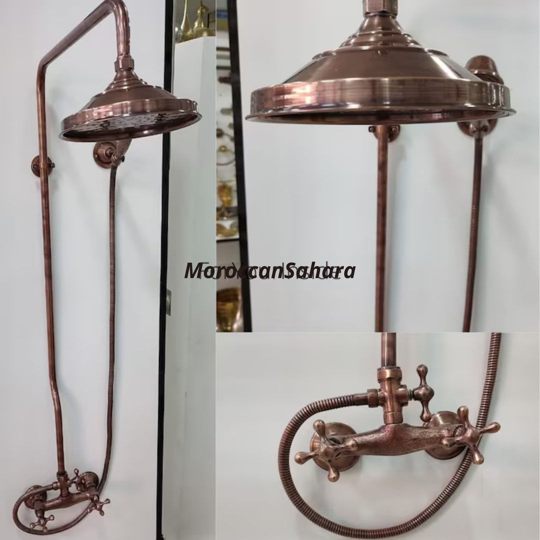Brass Exposed Shower Combo System, Handcrafted Combo-free Customization ...