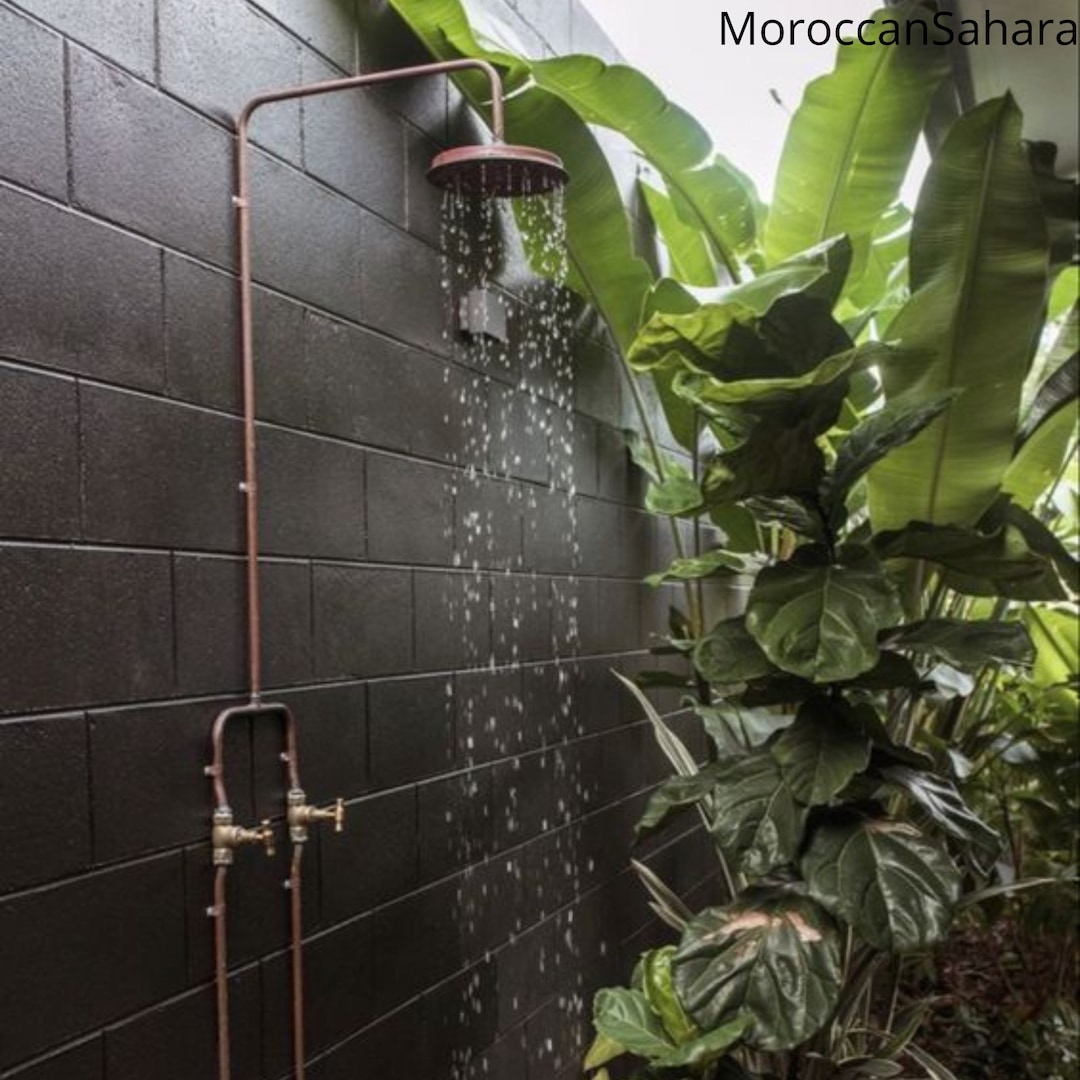 Solid Copper Shower Set of Complete Solid Copper and Brass | RAW Copper ...