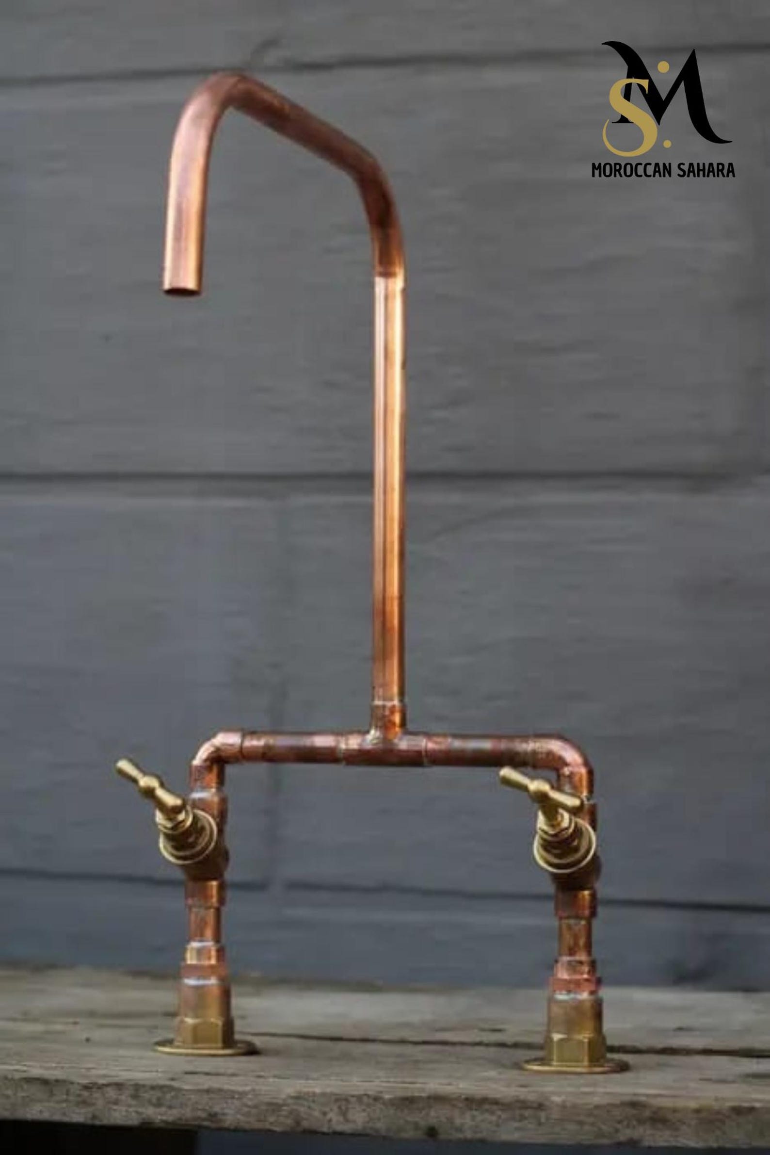 Antique Copper Faucet, Mixed Copper Brass Rustic Faucet Vintage Kitchen ...