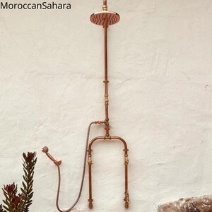 Solid Copper Shower Set of Complete Solid Copper and Brass RAW Copper ...