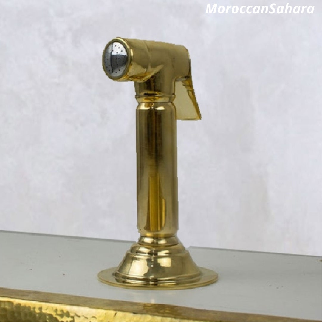 Unlacquered Brass Kitchen Sprayer, Handmade Sprayer With High Pressure ...