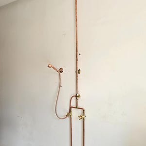 Solid Copper Shower Set of Complete Solid Copper and Brass | RAW Copper ...