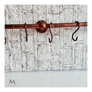 Copper Pot Rack Wall Mount for Kitchen With "s" Hooks - Brass Pot Rack ...