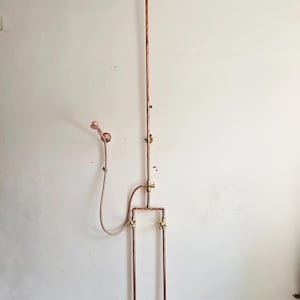 Solid Copper Shower Set of Complete Solid Copper and Brass | RAW Copper ...