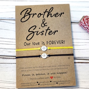 Brother Sister Bracelet Brother Sister Gift Brother Sister Our Love is ...