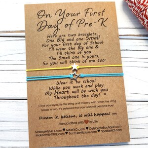 First Day of Pre-k Bracelet First Day of School Bracelet Mommy and Me ...