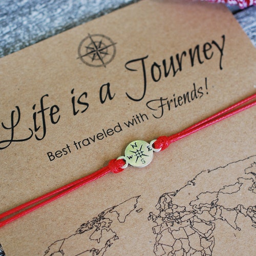 Best Friend Gift Friendship Bracelet Travel Gift Inspirational - Etsy