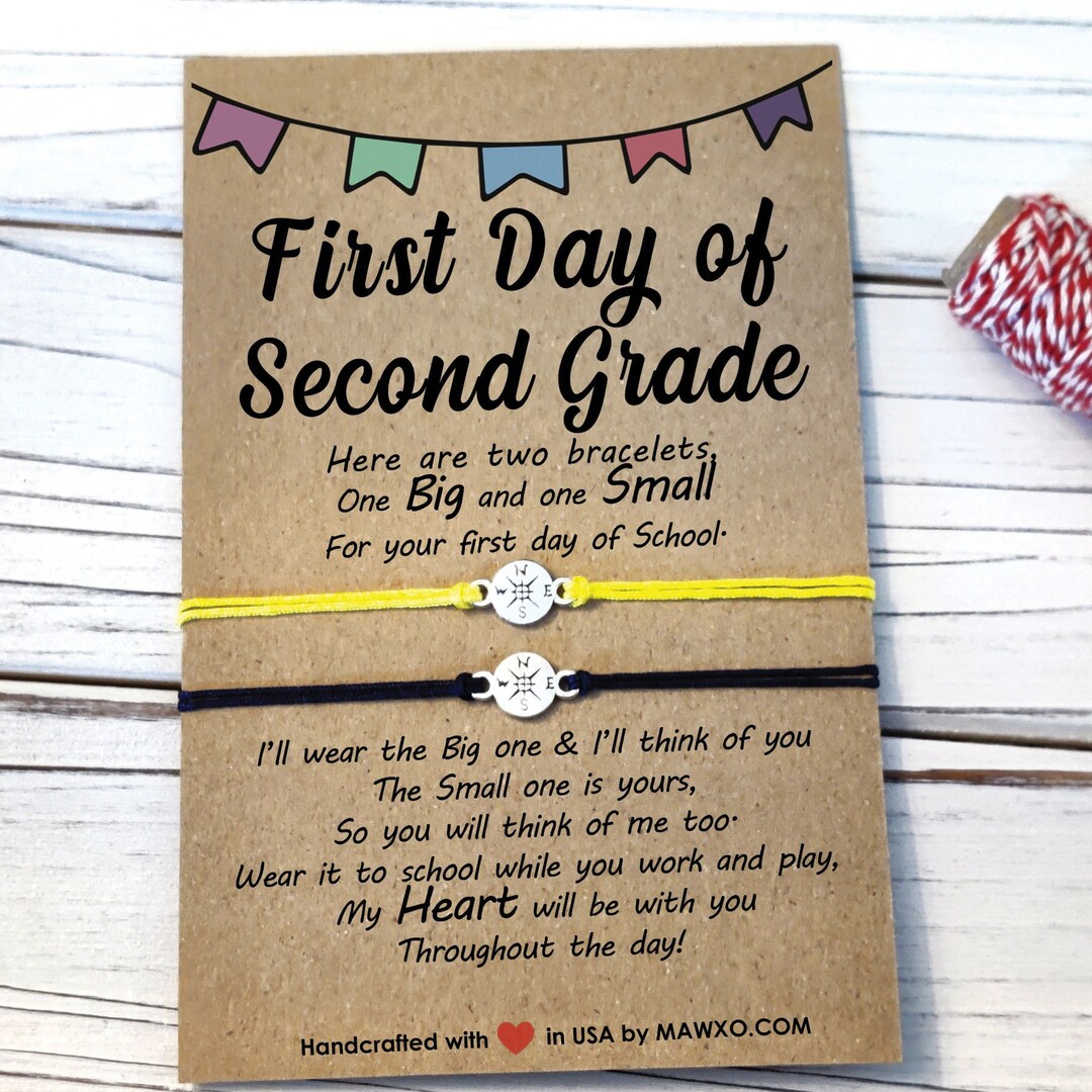 Second Grade Bracelet, First Day of Second Grade Bracelet, First Day of ...