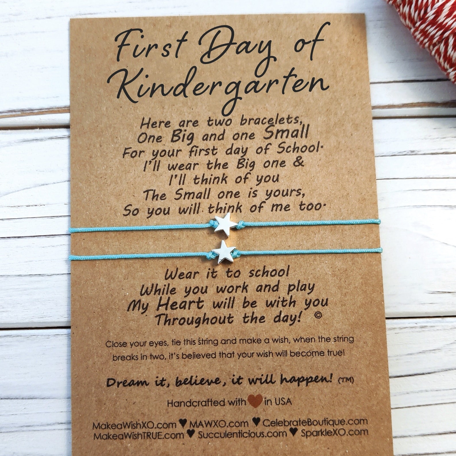 First Day of Kindergarten Back to School Bracelet - Etsy