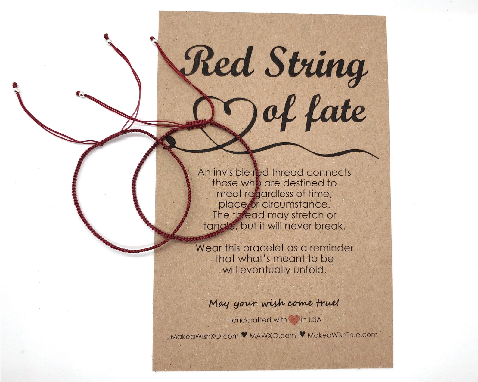 Red String of Fate Bracelet Couple Red String Bracelets Red - Etsy