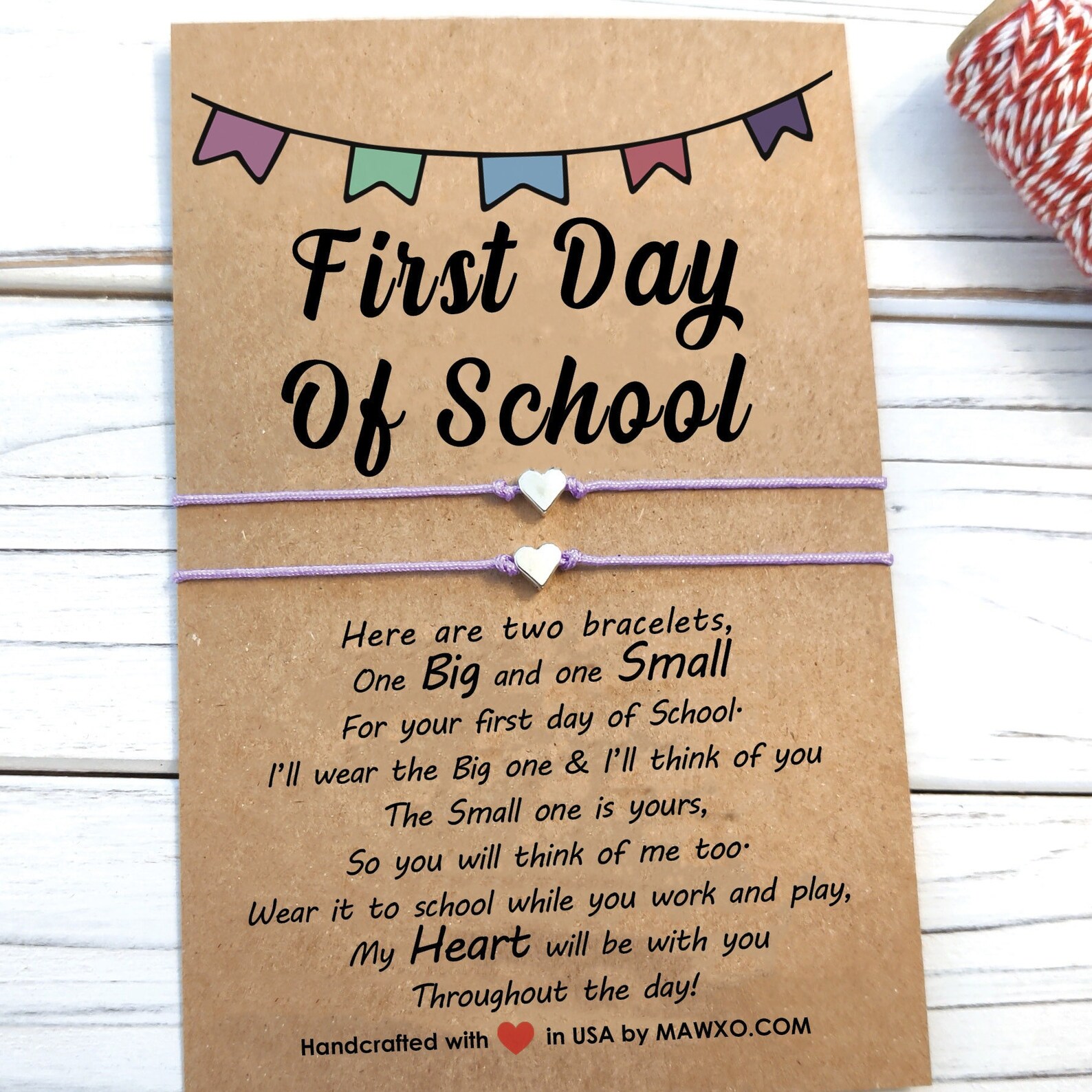 First Day of School Bracelet, First Day of Pre K, Kindergarten Bracelet ...