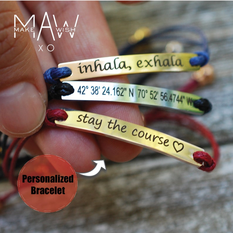 Mother Son Bracelets Engraved Bracelet for Mom Christmas - Etsy