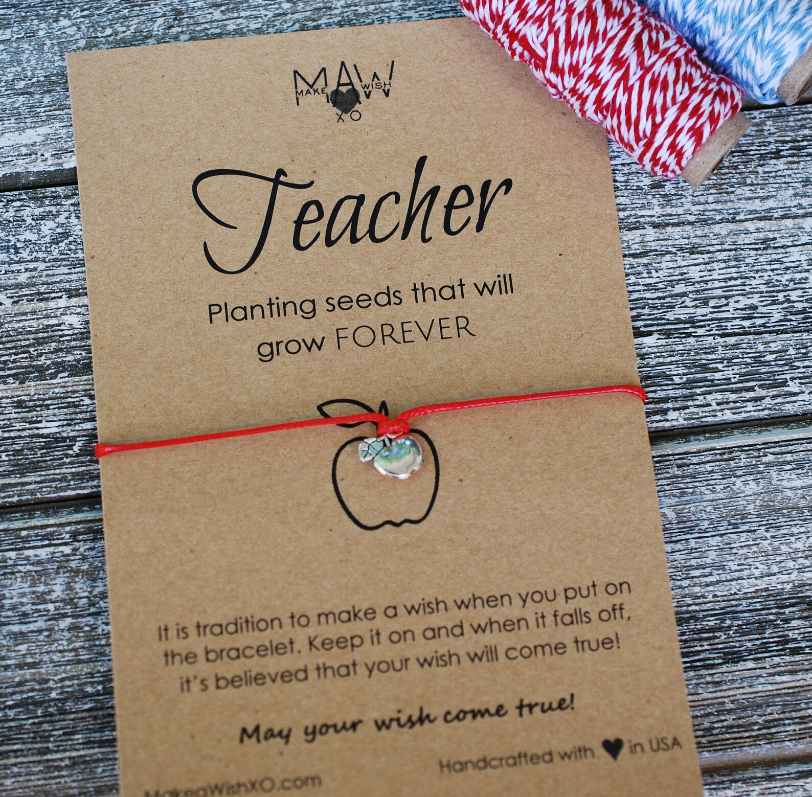 Teacher Gifts Friendship Bracelet Inspirational Gift for | Etsy