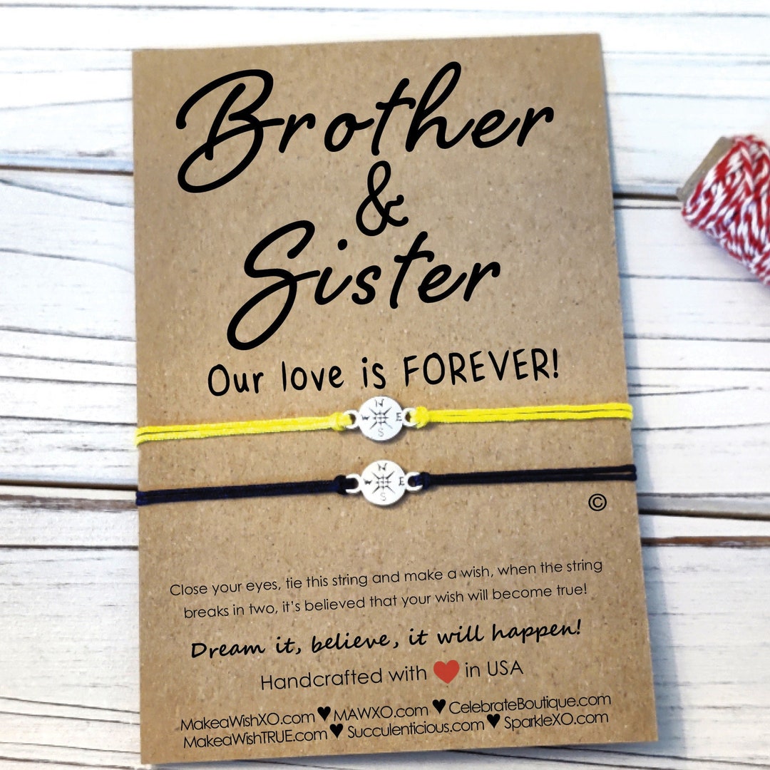 Brother Sister Bracelet Brother Sister Gift Brother Sister Our Love is ...