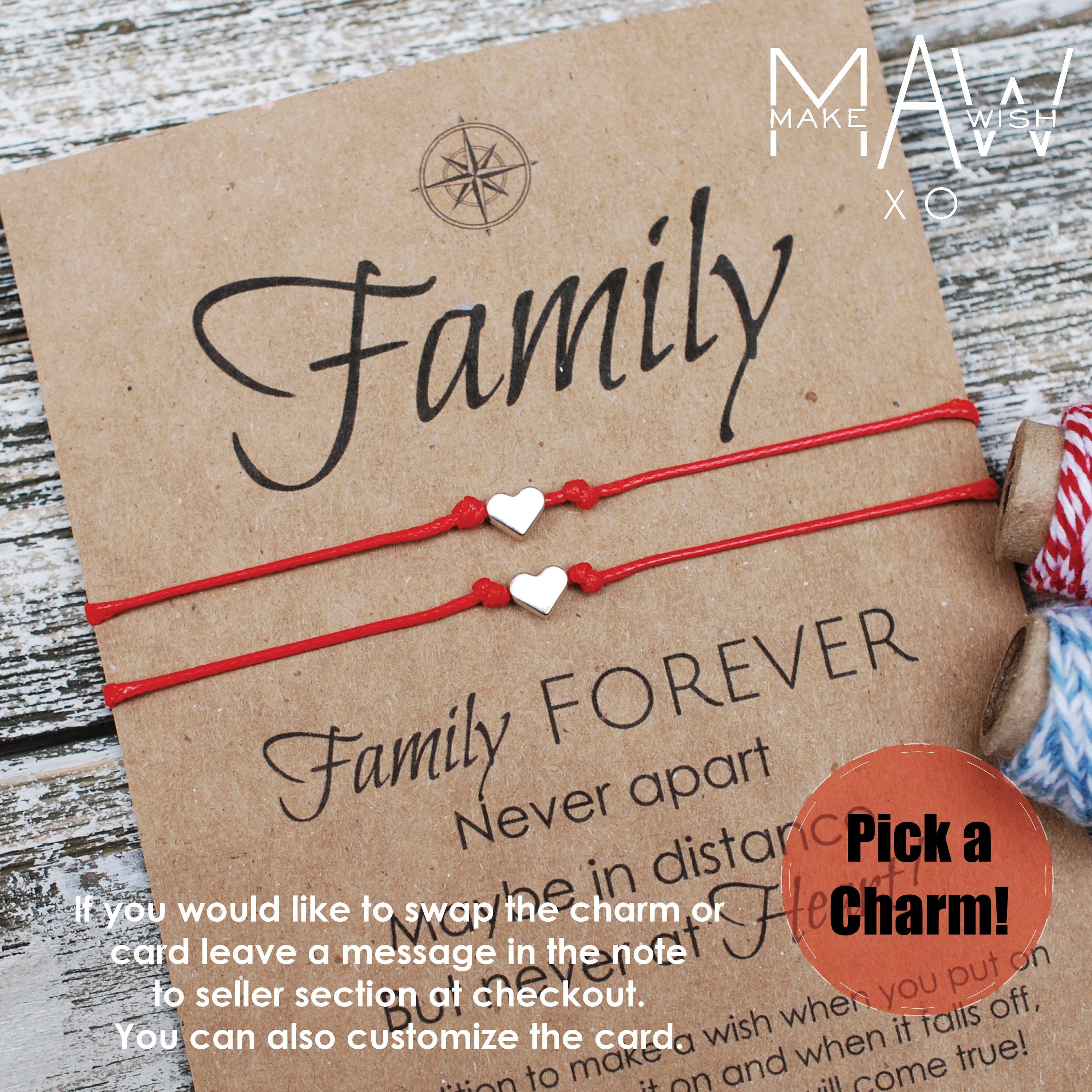 Family Forever Card Friendship Bracelet Personalized Gift for Family ...