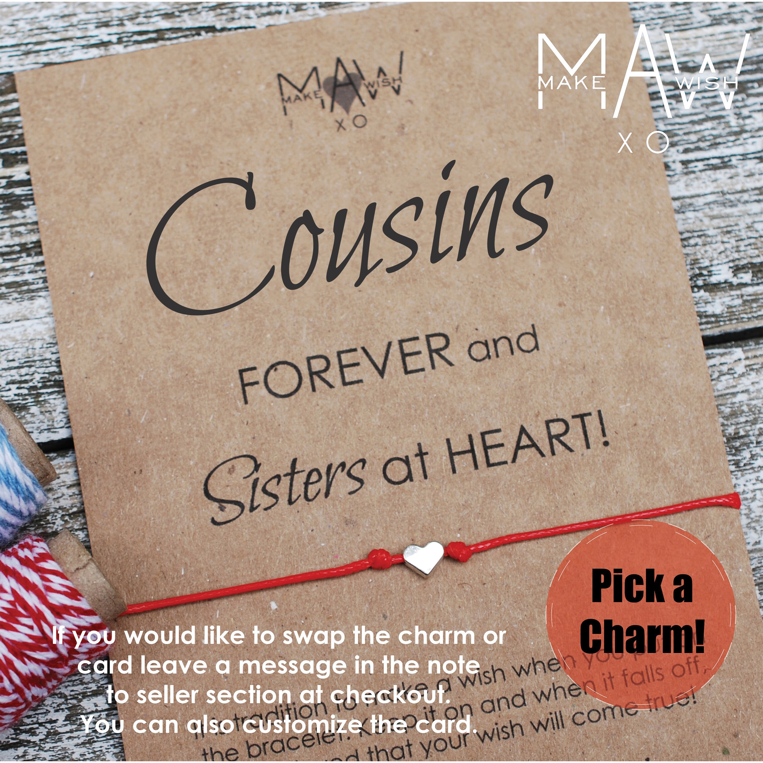 Cousin Gifts Friendship Bracelet Heart Anklet Gift for Cousin Gift for ...