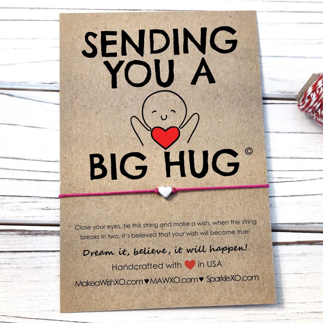 Sending You A Big Hug • Wish Bracelet • Distant Relationship Gift ...