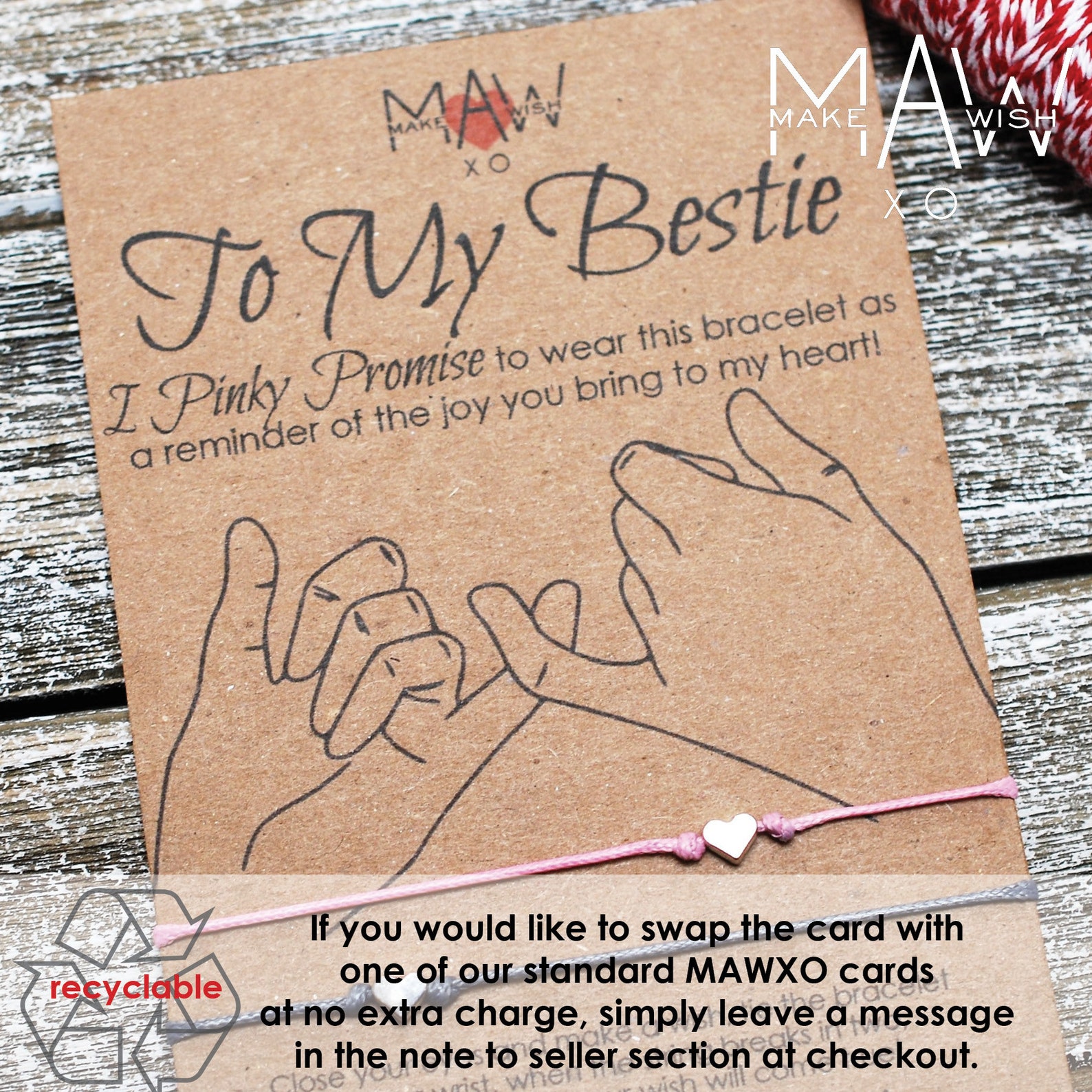 Pinky Promise Bracelet Best Friend Gifts Pinky Promise Wish | Etsy