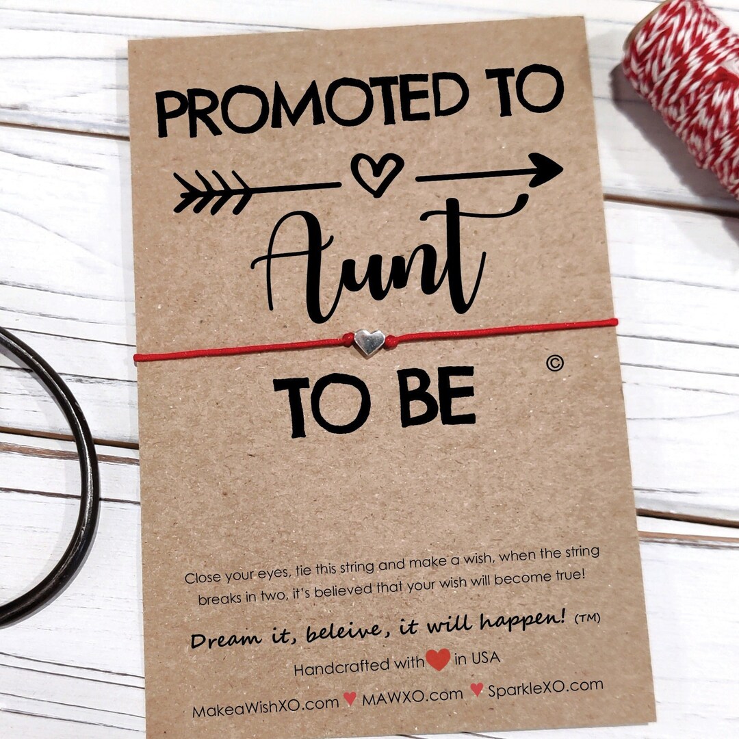 Aunt to Be Gift, Promoted to Aunt to Be Wish Bracelet Future Aunt ...