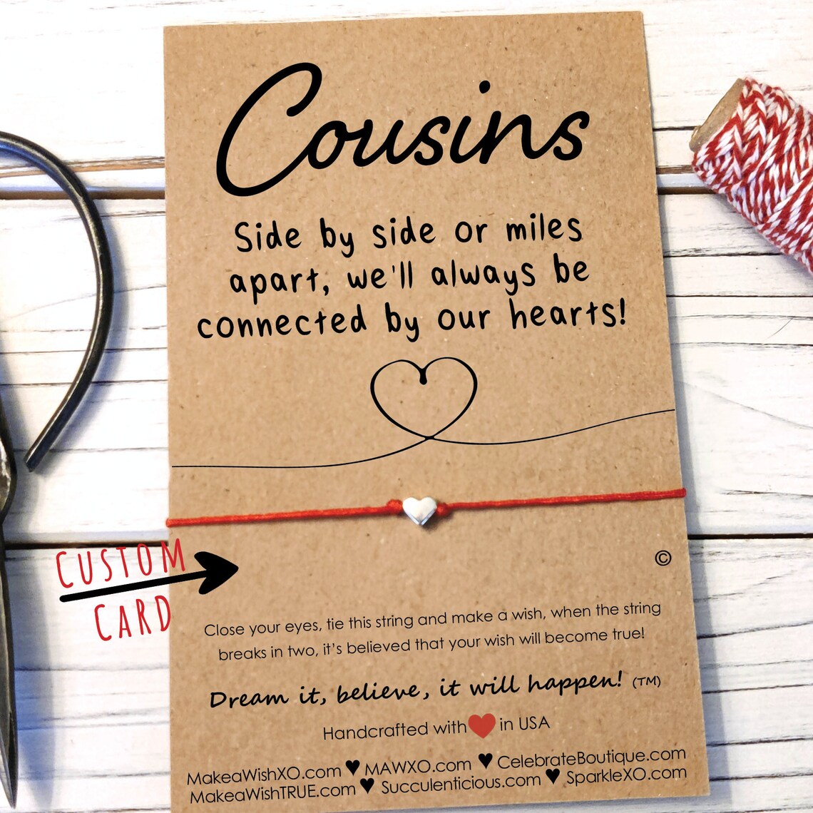 Cousin Bracelet for Cousin Friendship Bracelet Heart Anklet Gift for ...