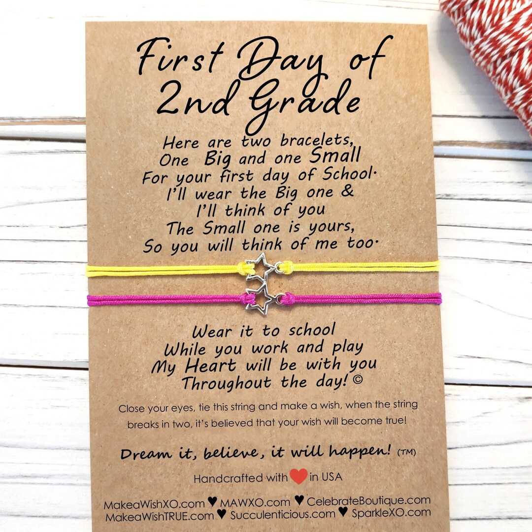 First Day of Second Grade, Mommy and Me Back to School Bracelets First ...