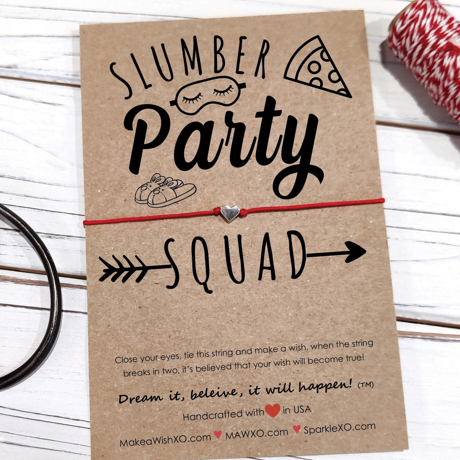 Girls Sleepover • Sleepover Squad Gift • Sleepover Bracelet • Slumber ...