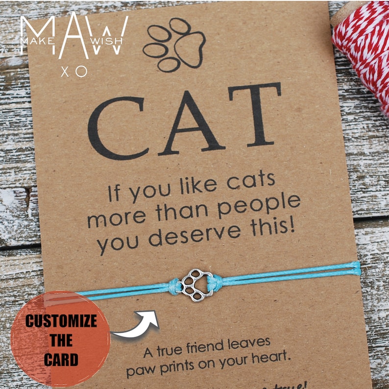 Cat Bracelet Friendship Bracelet Cat Lover Gift Pet Mom - Etsy